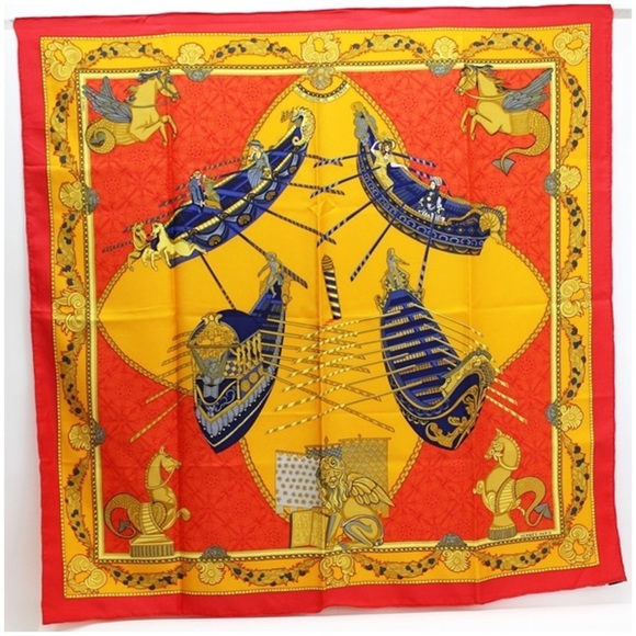 Hermes | Accessories | Hermes Silk Scarf Muffler Les Bissone De Venise ...